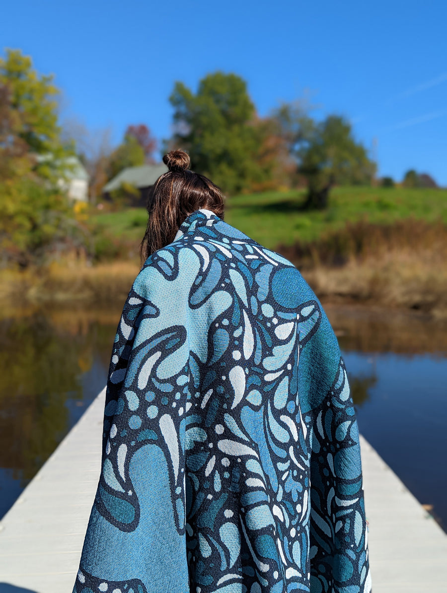 Blue Hues Woven Blanket by Brainstorm